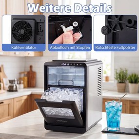 Costway Stroj na ledové kostky pro čisté půlměsícové ledové kostky 12 kg/den 16