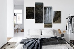 Vícedílný obraz Majestátní Vodopád Skógafoss Nedostatek Nedostatek Plátno Canvas 80x50