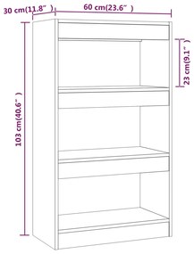 Knihovna/dělicí stěna dub sonoma 60x30x103 cm kompozitní dřevo - Default Title
