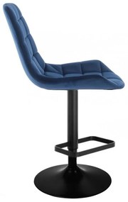 LuxuryForm Barová židle PARIS VELUR na černém talíři -  modrá