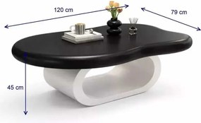 LuxuryForm DESIGN Konferenční stolek DECO 120 × 79 cm – černý, černá podnož