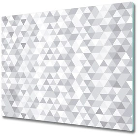 Skleněná krájecí deska Šedé trojúhelníky 60x52 cm