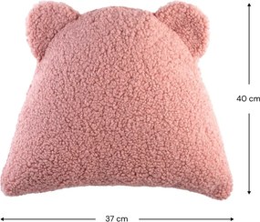 Růžový dětský pohovkový polštář z textilie bouclé Bear – Wigiwama
