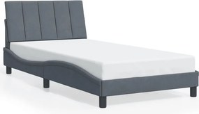 Rám postele s LED osvětlením bez matrace Hanko tmavě šedý 100 x 200 cm samet 3213764