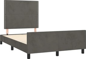 Rám postele bez matrace tmavě šedá 120 x 200 cm samet 3125685