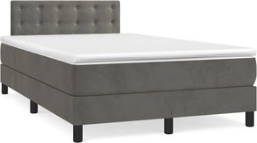Box spring postel s matrací tmavě šedá 120 x 200 cm samet 3141534