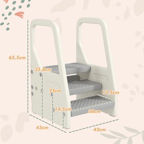 AIYAPLAY stolička se 3 stupínky, výškově nastavitelná dětská koupelnová stolička, WC stolička s protiskluzem, koupelnová stolička pro děti od 2 do 5 …