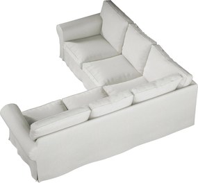 Potah na pohovku IKEA  Ektorp rohová barva krémová látka pletený vzor