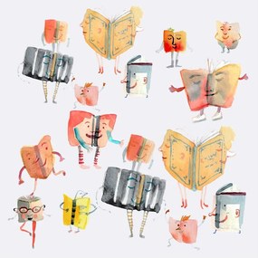 Petra Lemonnier | Knížky Rám: Černý, Velikost: 40 x 40 cm