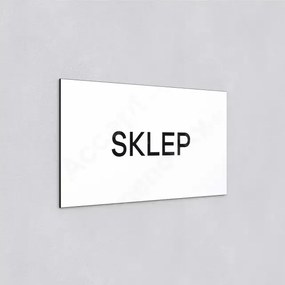 ACCEPT Označení podlaží "SKLEP" - stříbrná tabulka - černý popis