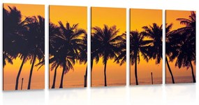 5-dílný obraz západ slunce nad palmami Varianta: 200x100
