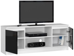 TV stolek Beron 140 cm černý lesk/bílý