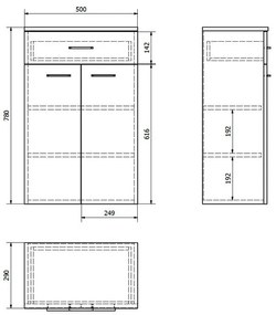 EBS K-Plus Skříňka spodní 50x88 cm, bílá S_PLUSN50