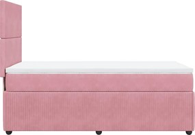 Box spring postel s matrací růžová 100x200 cm samet 3292261