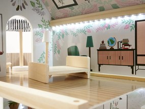 Creative Corner Dřevěný domeček pro panenky LULILO FLORO boho LED