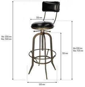 Barová čalouněná židle Industrial 4
