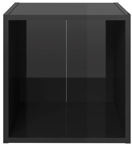 TV stolky 4 ks černé s vysokým leskem 37x35x37 cm dřevotříska - Default Title