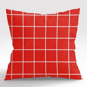 Ervi povlak na polštář Bavlněný - Elegantní červené čtverce