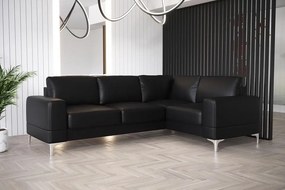 MEBLE GORECKI ARIA II moderní rozkládací rohová sedačka s úložným prostorem černá eko kůže 250 x 80 x 180 cm