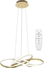 Toolight Toolight, LED zásvěsné svítidlo 60x60 40W APP815-CP + dálkové ovládání, bílá-zlatá, OSW-04026