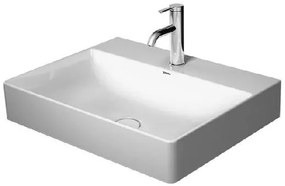 Duravit DuraSquare - Umyvadlo 600x470 mm, bez přepadu, s otvorem pro baterii, DuraCeram, bílá 2353600041