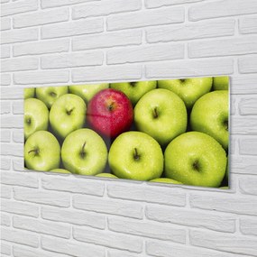 akrylový obraz Zelená a červená jablka 120x60 cm