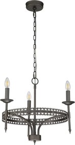 Elstead CROWN 3 kovový Farmhouse lustr 56 cm rezavý kov 3xE14