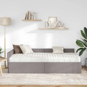 Rohový rám postele s matrací Jiný s čelo 2 ks Taupe textil 3393602