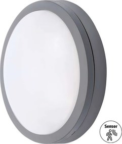 LED venkovní světlo WO781 Siena se senzorem - kruh 23 cm, šedá