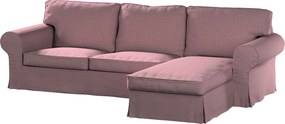 Potah na pohovku IKEA Ektorp 2-místná s lenoškou barva růžová látka pletený vzor