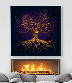 Obraz na plátně - Strom života Purpurový sen FeelHappy.cz Velikost obrazu: 120 x 120 cm