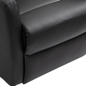 HOMCOM elektrické relaxační křeslo s naklápěcí opěrkou zad a nastavitelnou opěrkou nohou, umělá kůže, černé