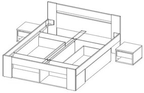 MILO 08 postel 140, dub sonoma/bílá