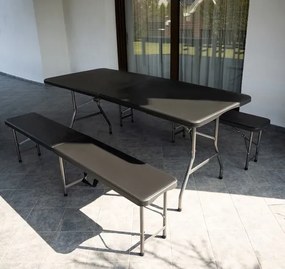 JAKS Skládací pivní set 180 cm černý