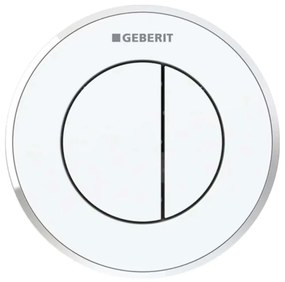 Geberit - Oddálené ovládání splachování typ 10, 2-činné, pro nádržku pod omítku 8 cm, bílá/lesklý chrom 116.056.KJ.1