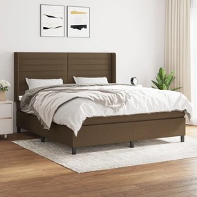 Box spring postel s matrací tmavě hnědá 160x200 cm textil 3131524