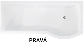 BESCO Asymetrická vana INSPIRO včetně vanové zástěny BARVA rámu - Hliník leštěný, Nožičky k vaně - Bez nožiček, Rozměr vany - 160 × 70 cm, Výplň - Čiré bezpečnostní sklo - 5 mm, Způsob provedení - Pravé - VANINSPIR160P