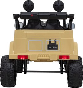 Ramiz Elektrické autíčko Toyota FJ Cruiser béžové + ovladač + pohon 4x4 + LED a audio + EVA kola + plynulý rozjezd