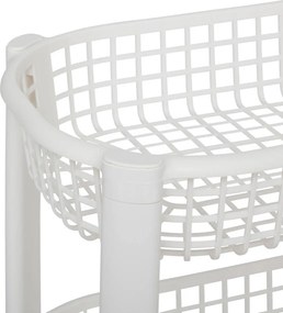 Kuchyňský vozík na kolečkách BASKET, plastový, 46,5 x 25,5 x 79 cm, bílá