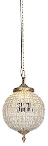 Závěsné svítidlo Art Deco křišťál se zlatem 35 cm - Kasbah