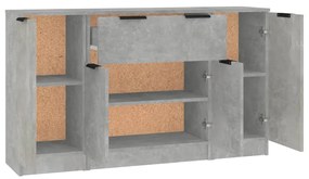 Příborníky 3 ks betonově šedé kompozitní dřevo,  3115831