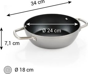 TESCOMA Pánev hluboká GrandCHEF+ ø 24 cm, 2 úchyty