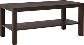 HOMCOM Moderní konferenční stolek se 2 úložnými policemi, nízký stolek na čaj pro obývací pokoj a kancelář, nosnost 20 kg, 90x45x44,5 cm, ořech