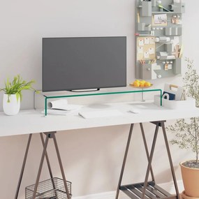 TV stolek / podstavec na monitor čiré sklo 90x30x13 cm 244130