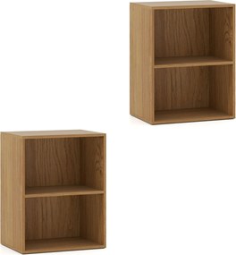 Costway Sada 2 dvoupatrových knihoven 42 cm, přírodní