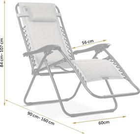 Skládací zahradní lehátko s polštářem Sofotel ChillWell Soft šedé pro pohodlné relaxování na zahradě