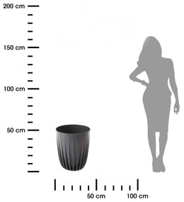 Květináč STRIPPED ECO I 39 cm antracitový