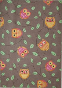 AladinWorld Expres, Dětský kusový koberec Little Owls, 80x200, hnědá, dětský pokoj