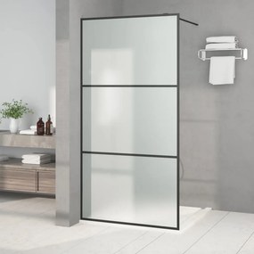Sprchová zástěna walk-in černá 100 x 195 cm mléčné ESG sklo 152112