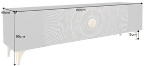 Designový TV stolek Venetia 180 cm černo-zlatý